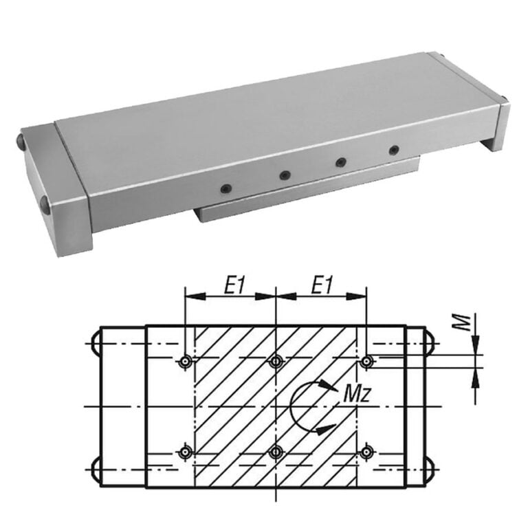 Roller mounted precision slides with end plates Norelem 21038