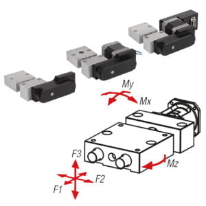 Norelem 21081 Short positioning stages with lateral electric drive