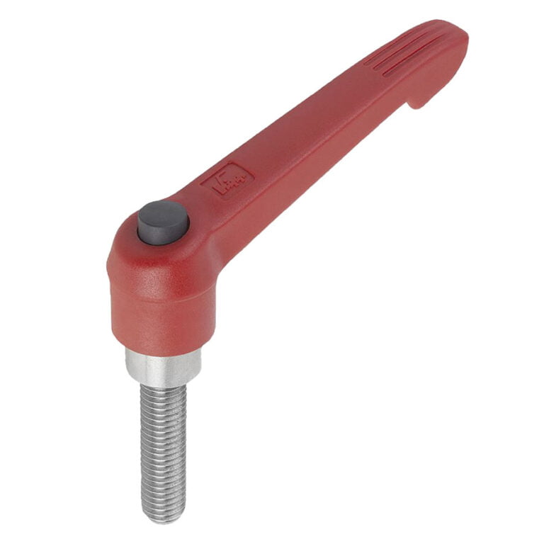 Kipp K0270 external thread clamping levers, push button, stainless